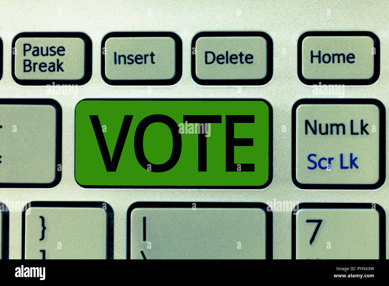 Text sign showing Vote. Conceptual photo Act of expressing a formal ...