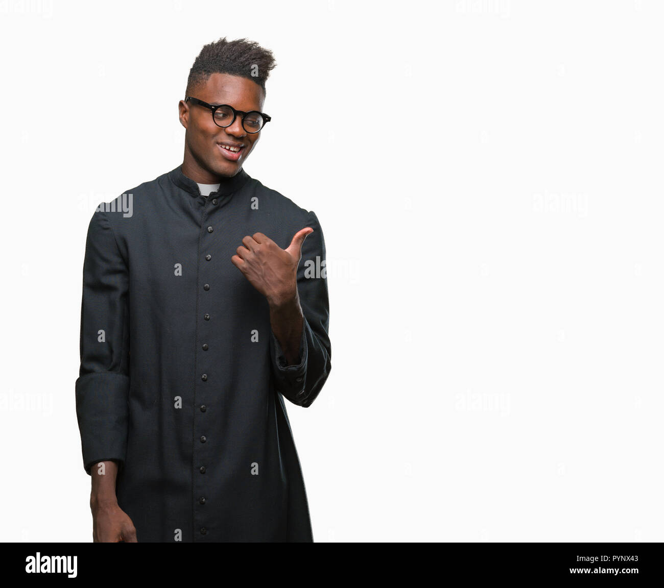 Priest looking up isolated Cut Out Stock Images & Pictures - Alamy