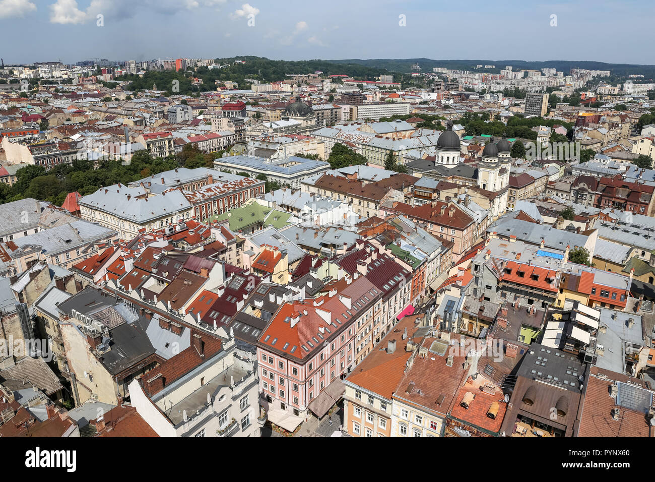 Aerial view of Lviv City in Ukraine Stock Photo - Alamy