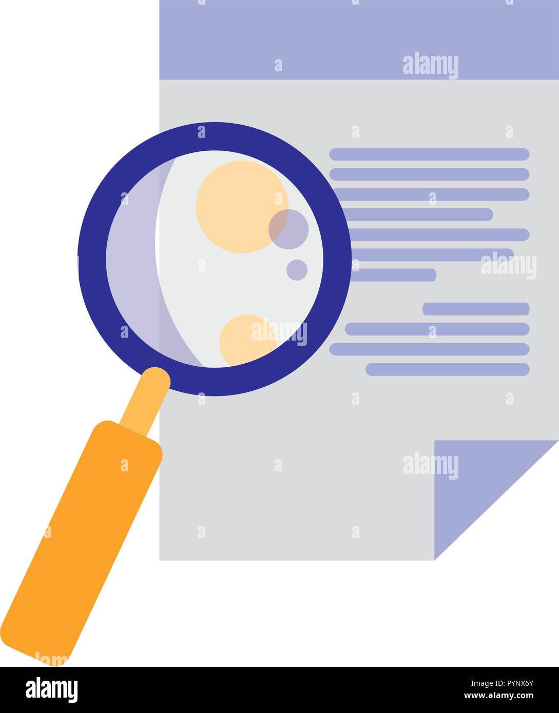 paper document with magnifying glass vector illustration design Stock ...