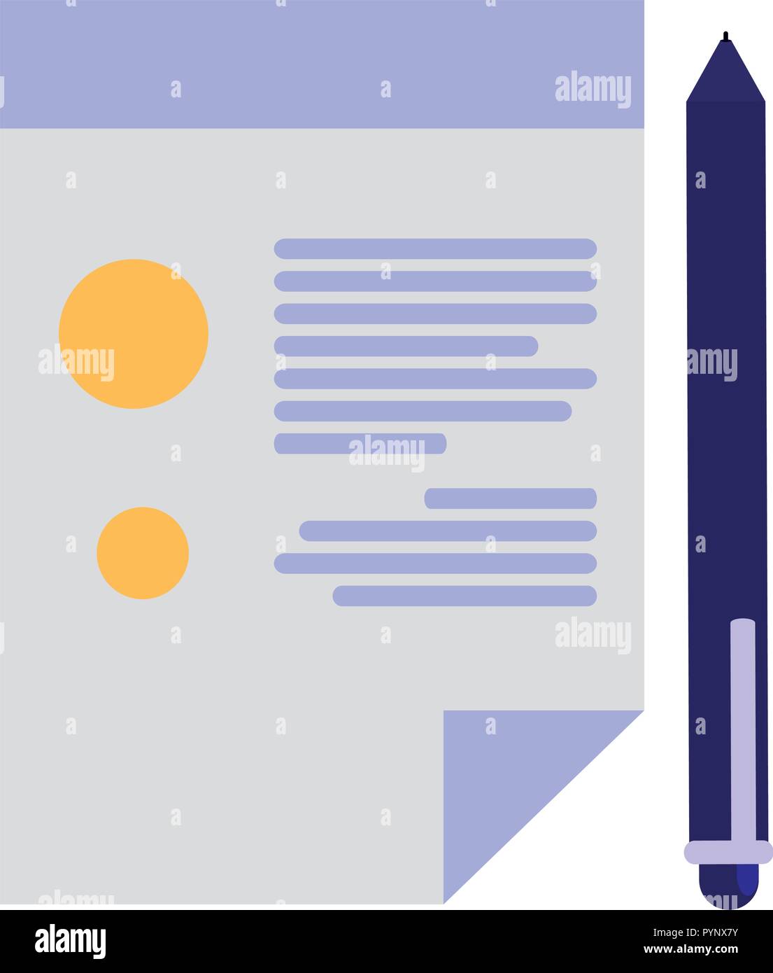 documents paper with pen vector illustration design Stock Vector Image ...