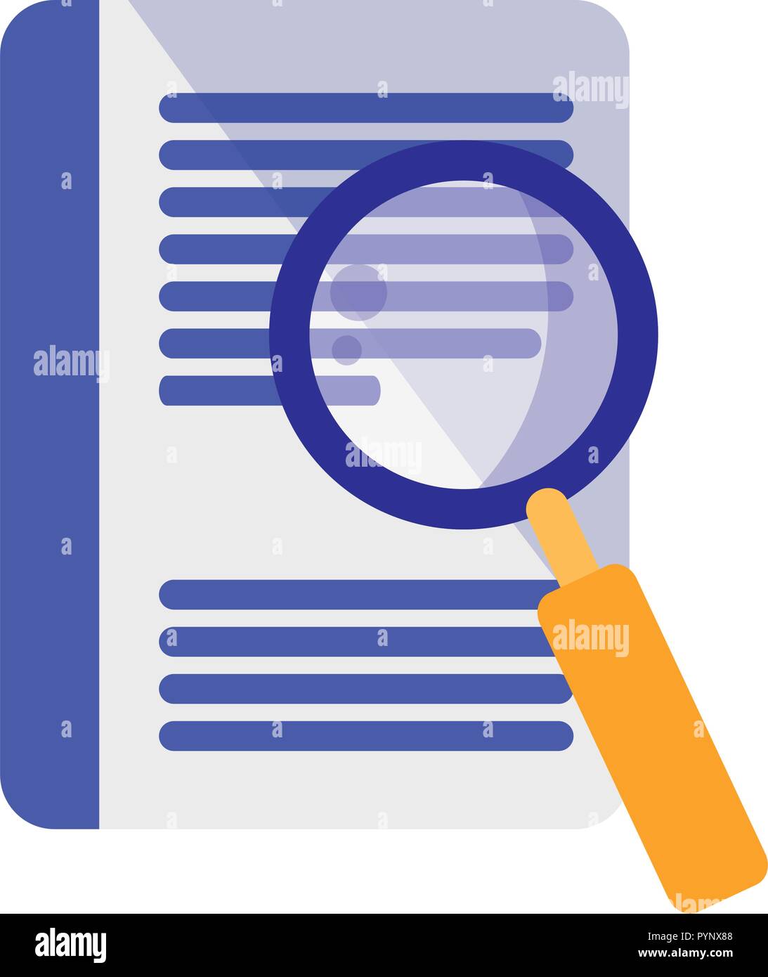 paper document with magnifying glass vector illustration design Stock ...