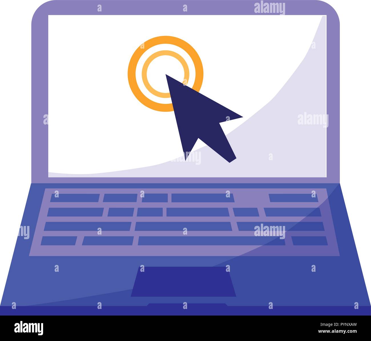 laptop computer with arrow cursor vector illustration design Stock ...