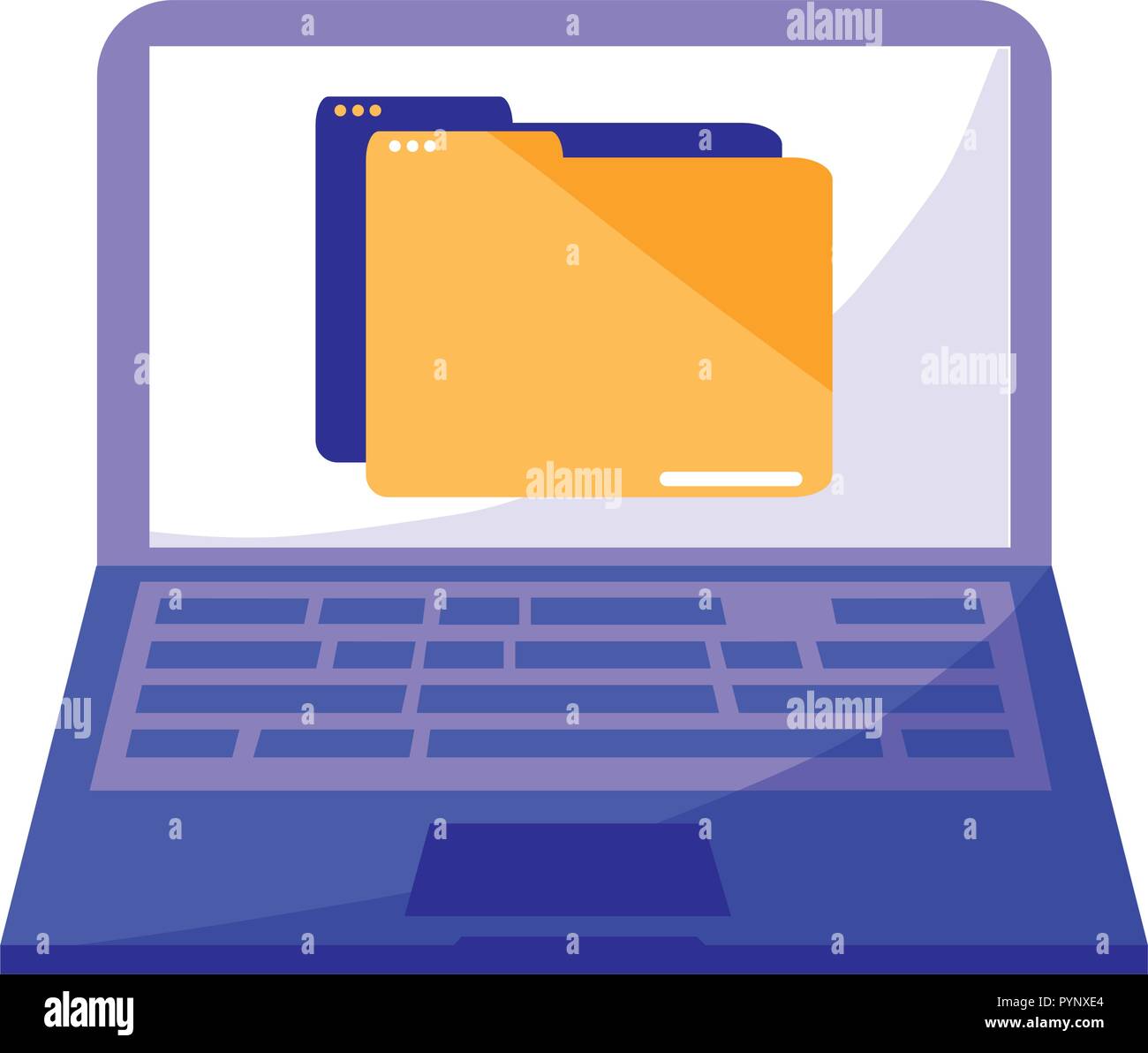 laptop computer with folder vector illustration design Stock Vector ...