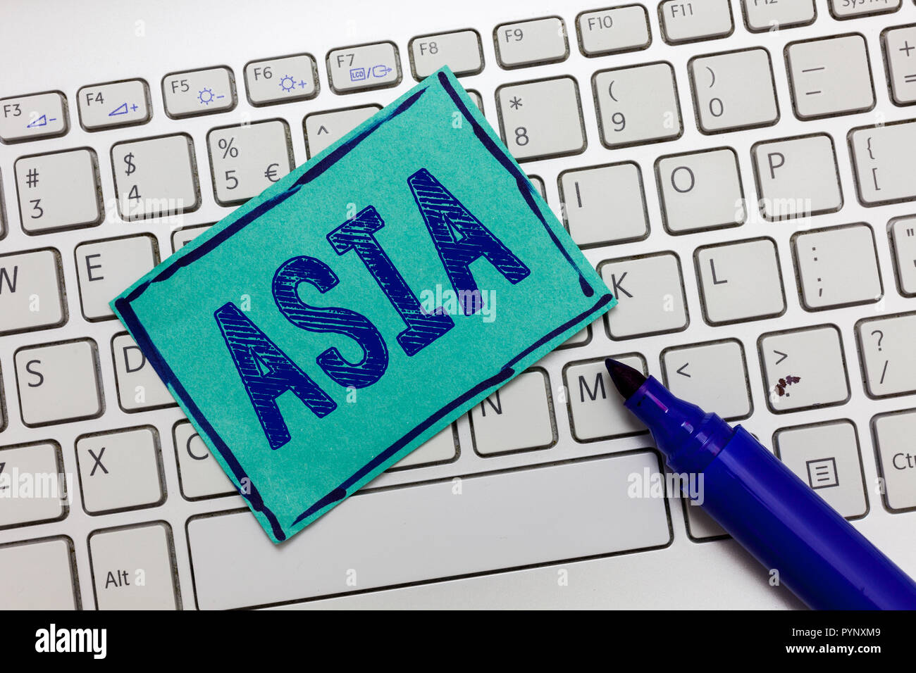 Handwriting text Asia. Concept meaning Largest and populous continent ...