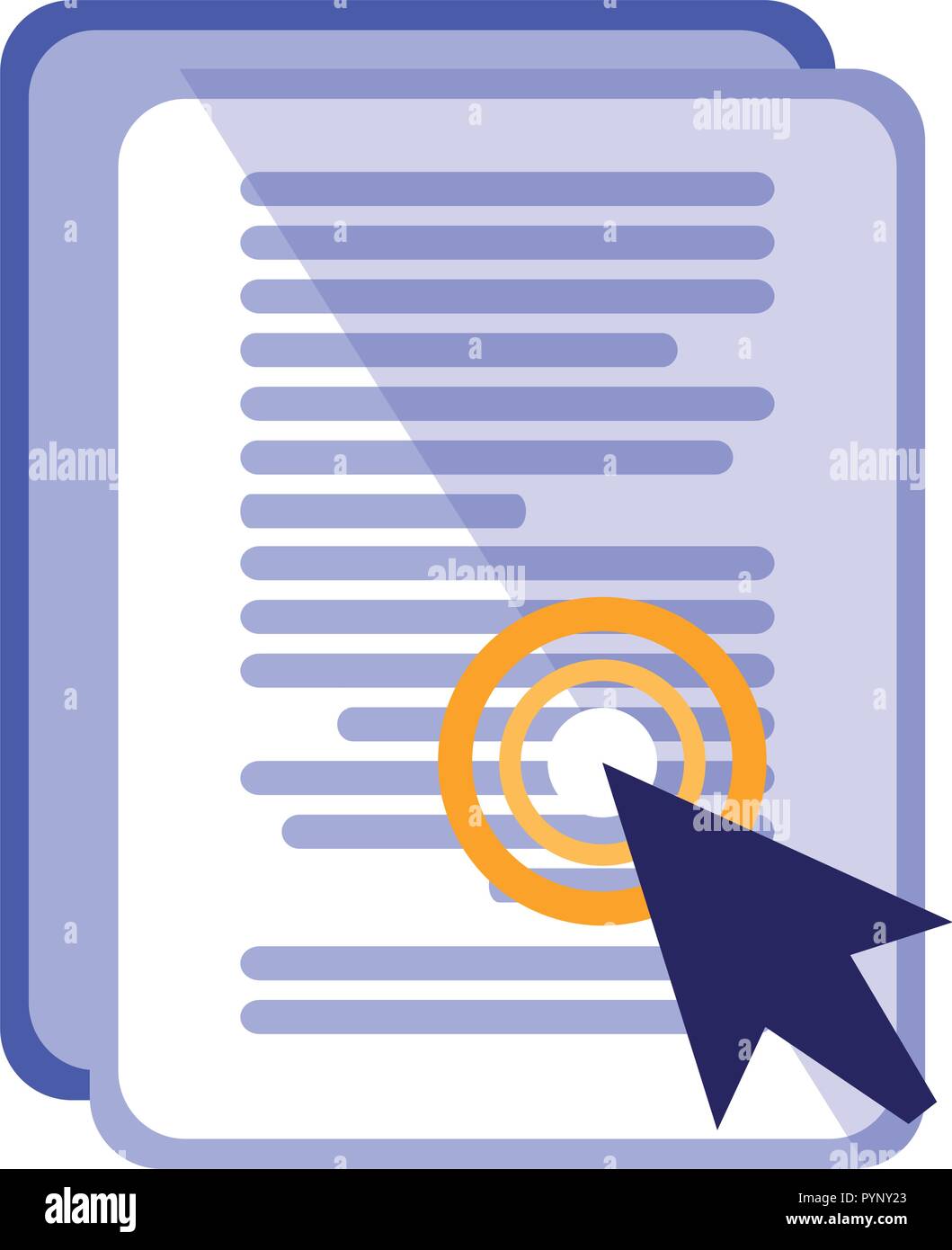 documents paper with cursor arrow vector illustration design Stock ...