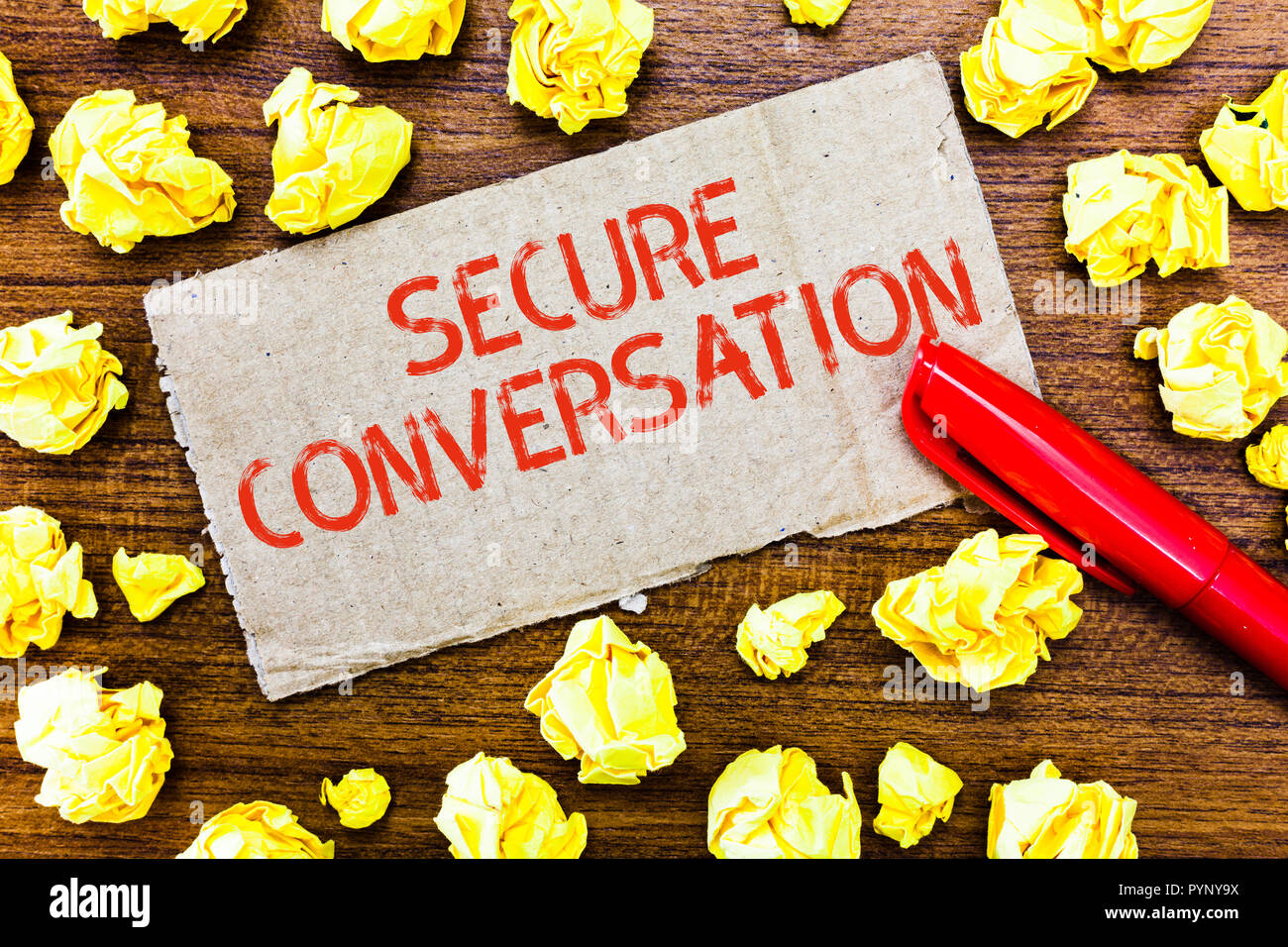 Text sign showing Secure Conversation. Conceptual photo Secured ...