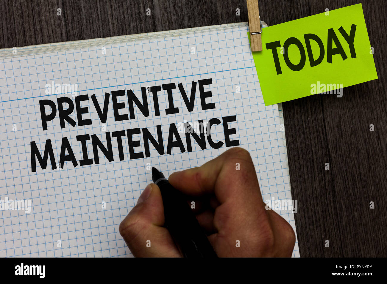 Word writing text Preventive Maintenance. Business concept for Avoid ...