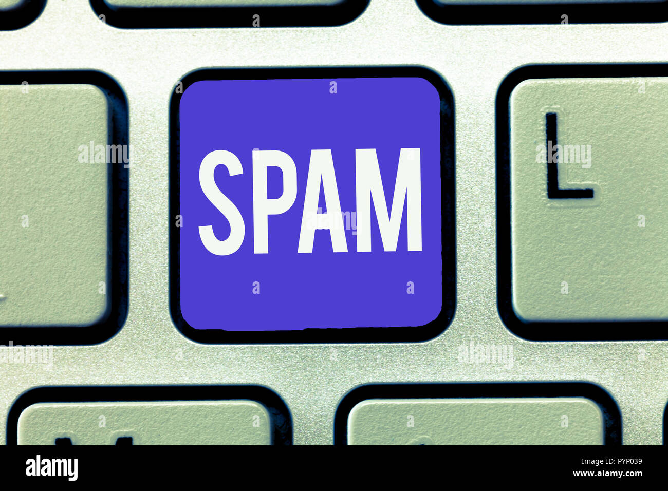 Text sign showing Spam. Conceptual photo Intrusive advertising ...