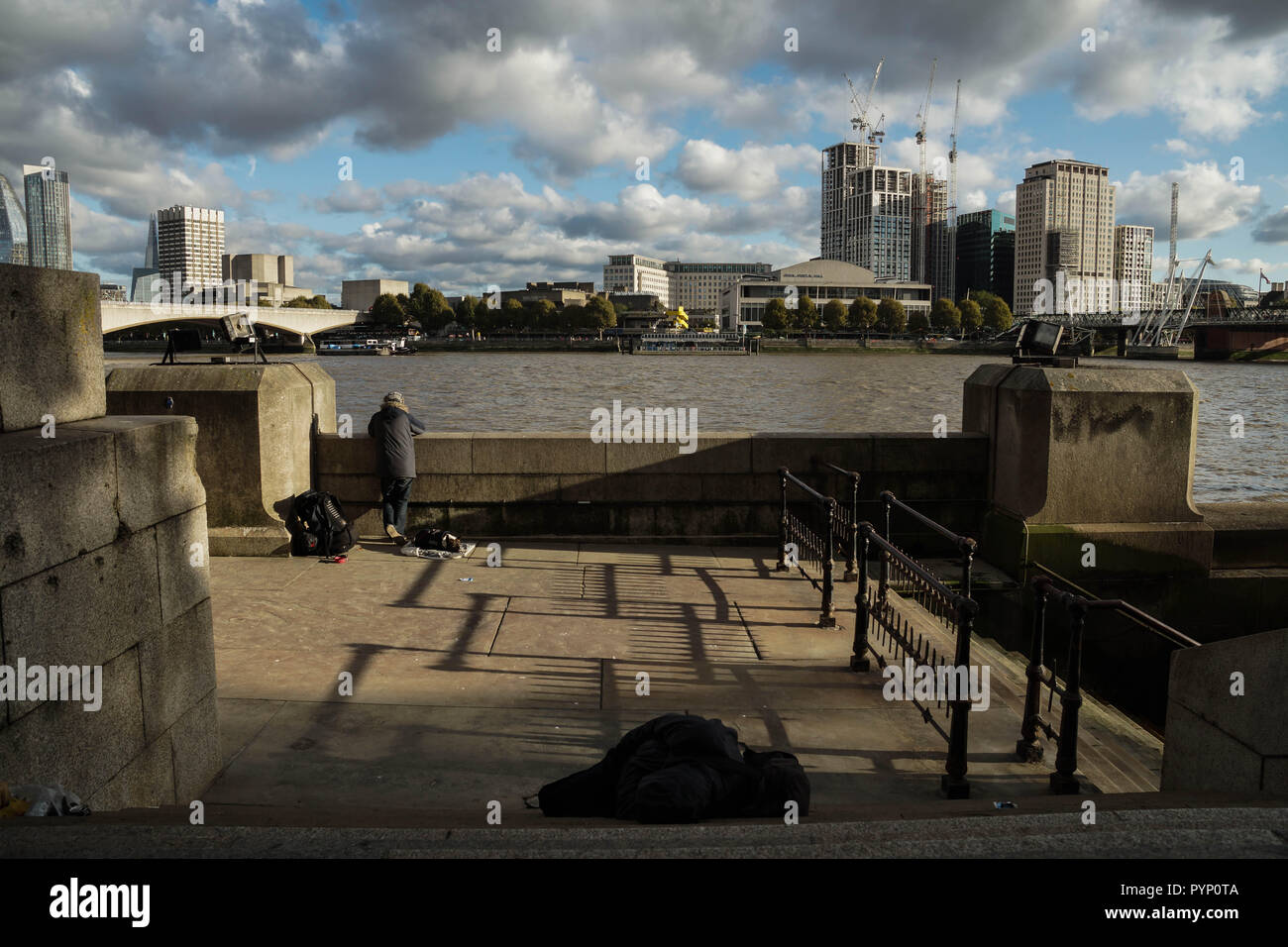 Victoria embankment steps hi-res stock photography and images - Alamy