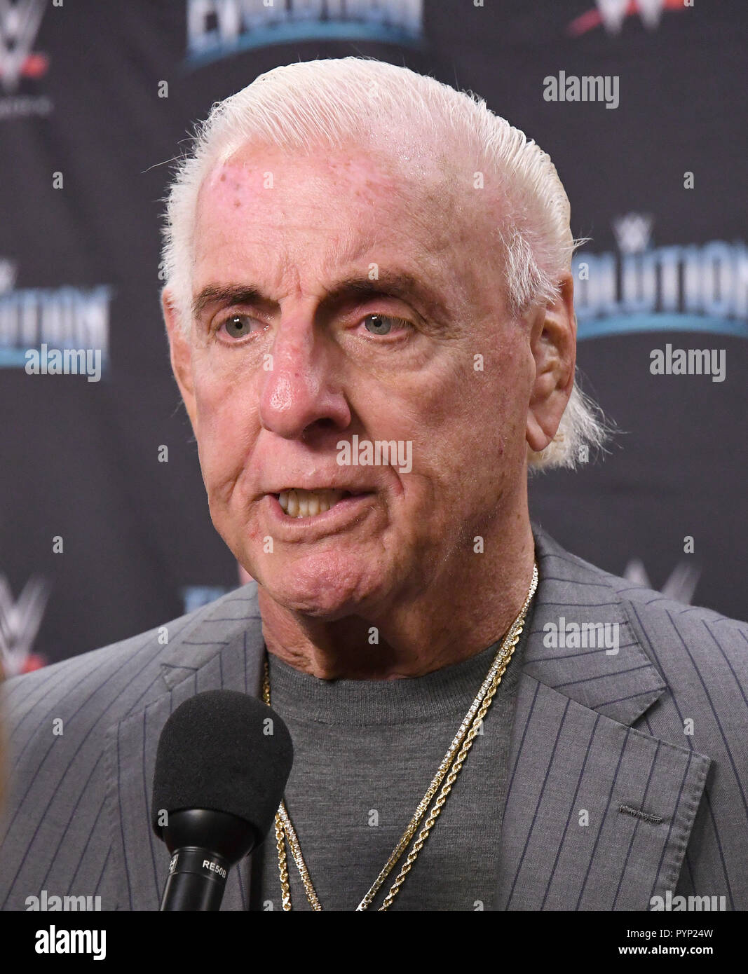 NEW YORK, NY - OCTOBER 28: Ric Flair attends the WWE first ever all ...