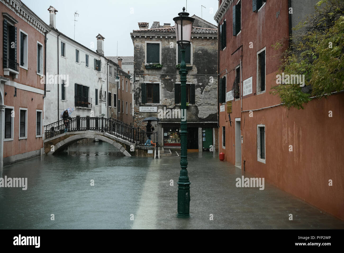 Venice, Italy. 29th October, 2018. Exceptional Acqua Alta - High Tide ...