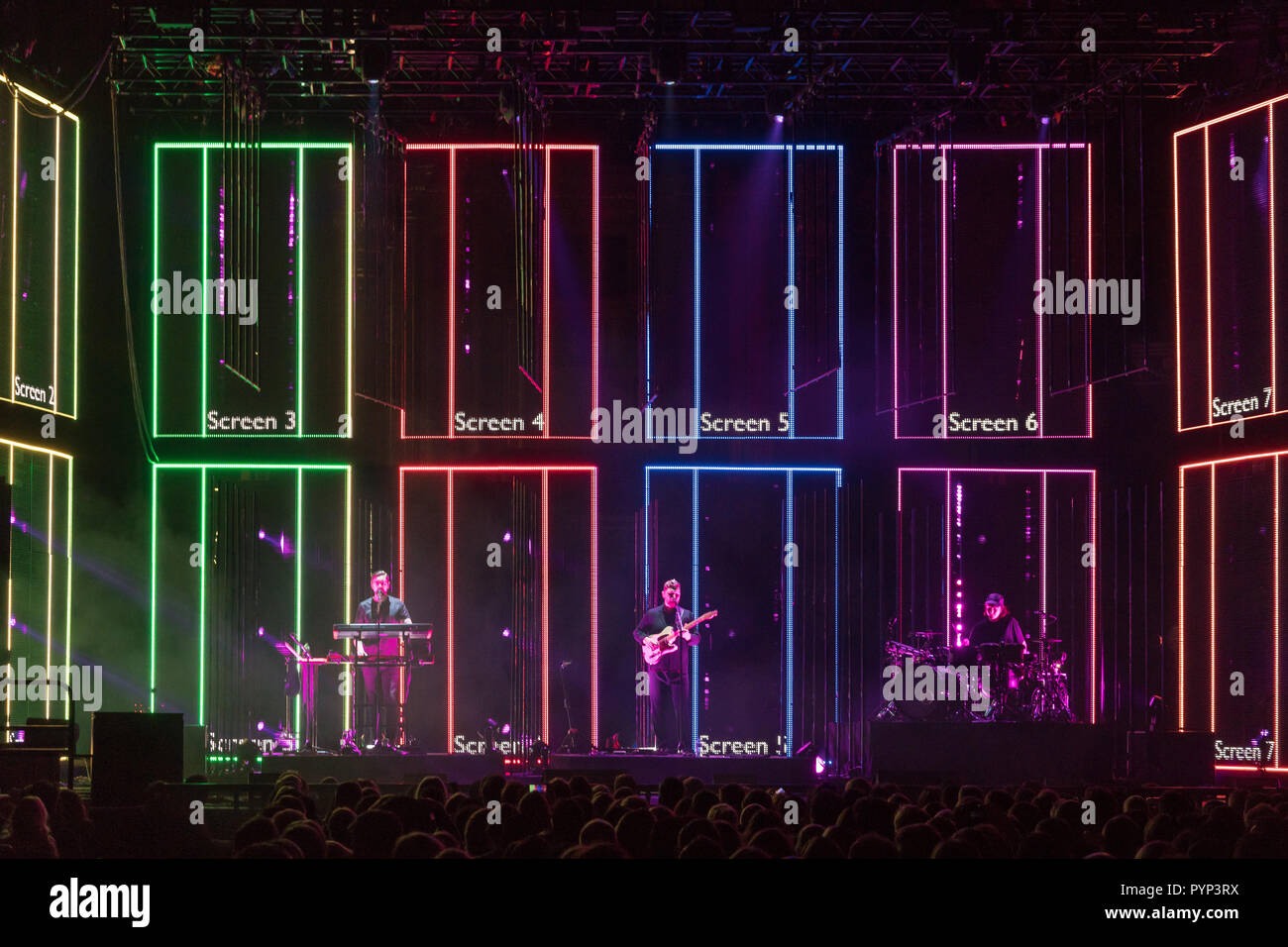 Alt-J performing live on stage at The Royal Albert Hall in London ...