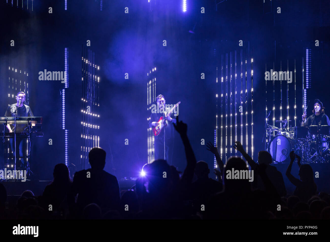 Alt-J performing live on stage at The Royal Albert Hall in London ...