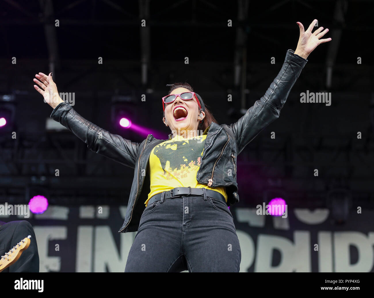 Huntington Beach, Ca. 28th Oct, 2018. Lead vocalist Aimee Allen of The ...