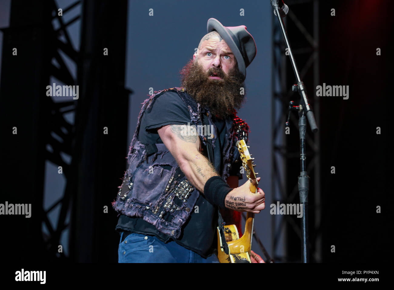 Huntington Beach, Ca. 28th Oct, 2018. Tim Armstrong of Rancid performs ...