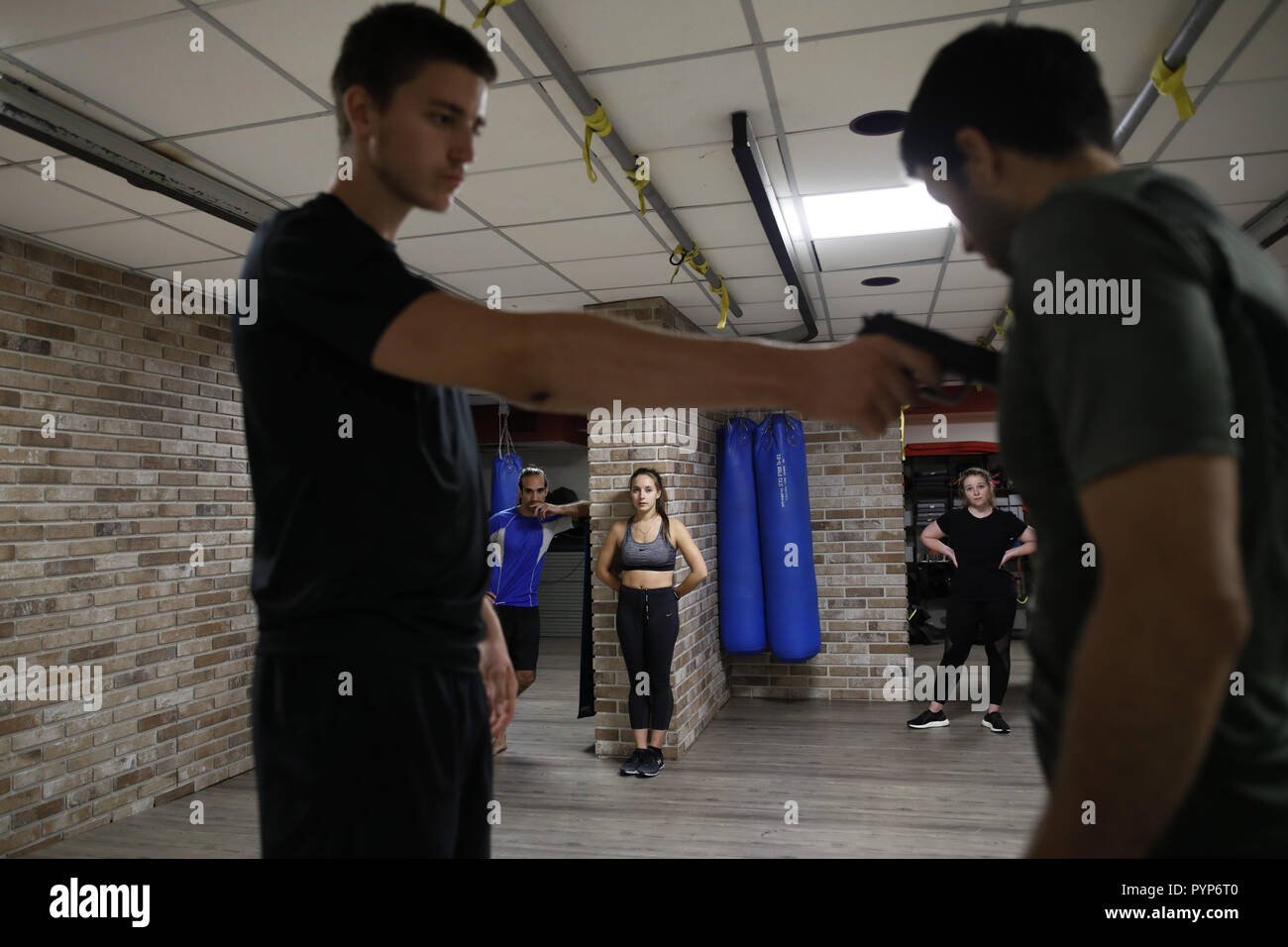 Tel Aviv, Israel. 31st July, 2018. Shana Cohen (M, back) watches a ...