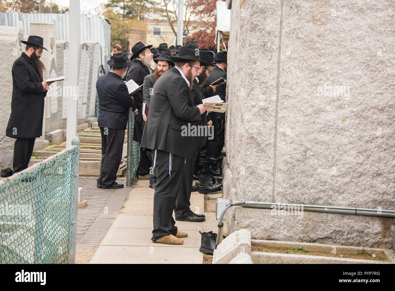 NEW YORK, NY - NOVEMBER 25: Chabad-Lubavitch rabbis pray at the ...