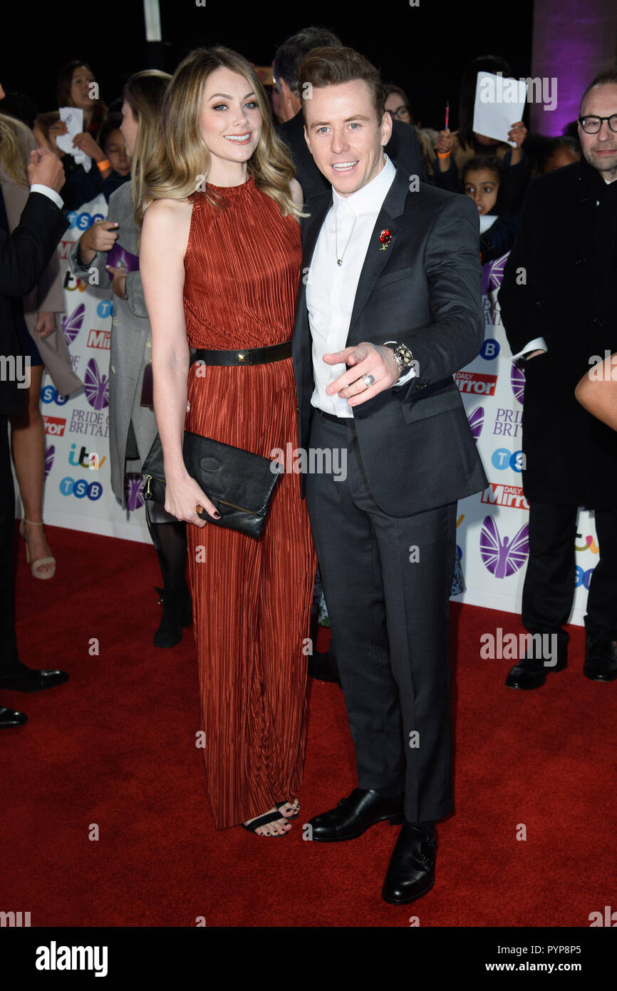 LONDON, UK. October 29, 2018: Danny Jones at the Pride of Britain ...