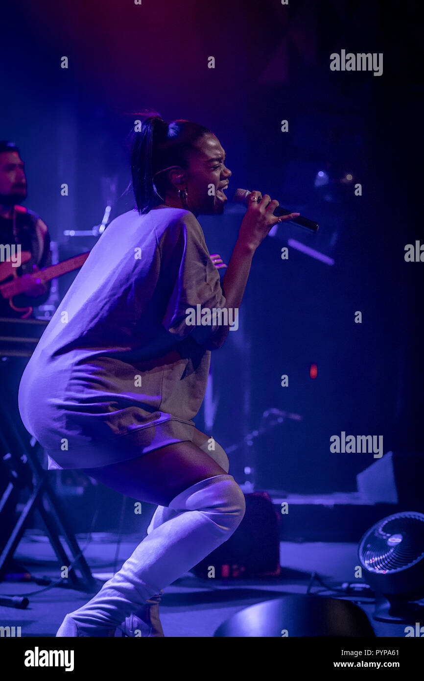Denmark, Copenhagen - October 29, 2018. The German-Jamaican R&B singer ...