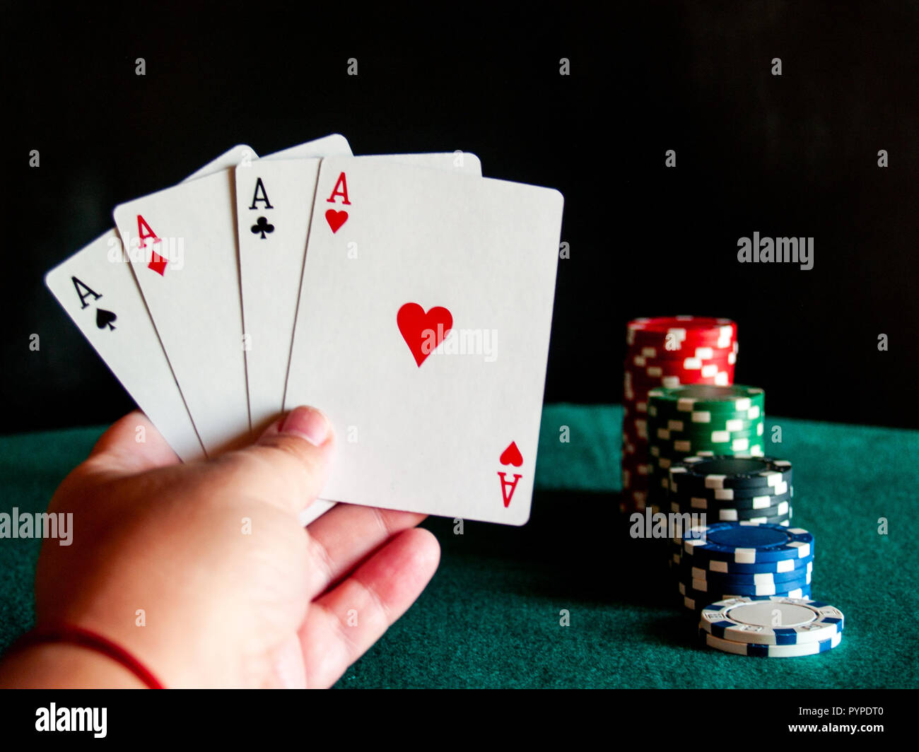 Four aces playing cards in hi-res stock photography and images - Alamy