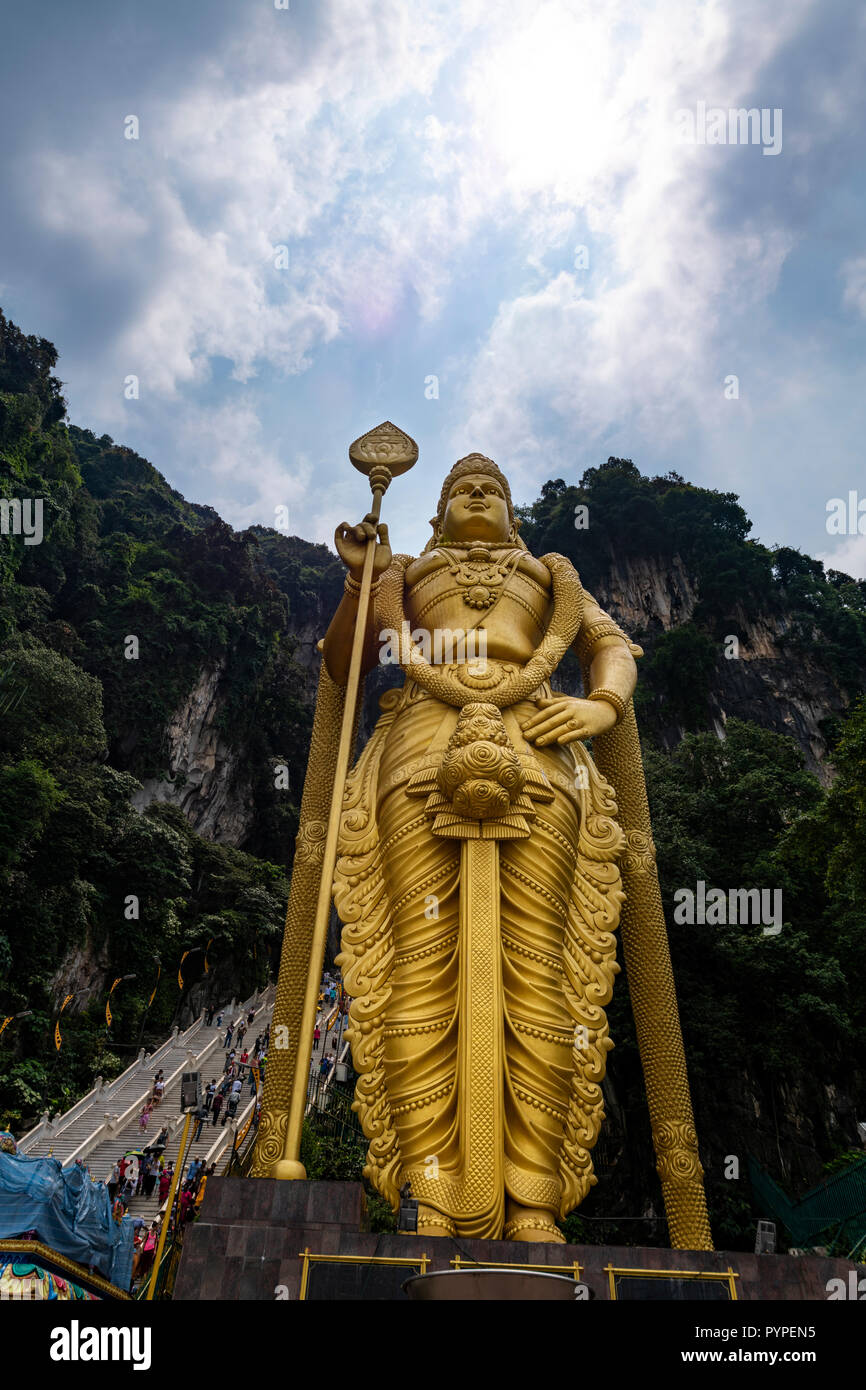 Statue of Lord Muruga outside of the Butu cave, one of the spiritual ...