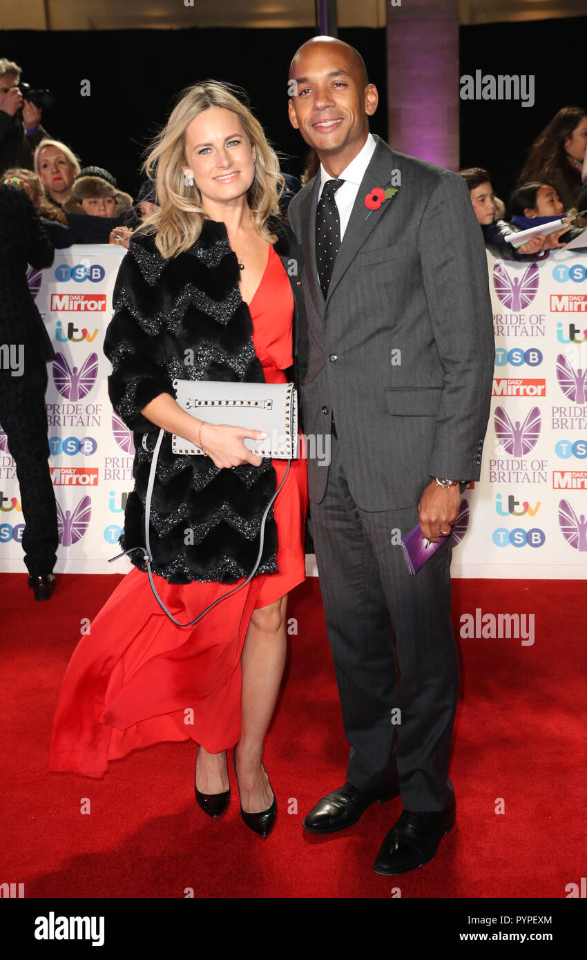 Alice Sullivan and Chuka Umunna during the Pride Of Britain Awards 2018 ...