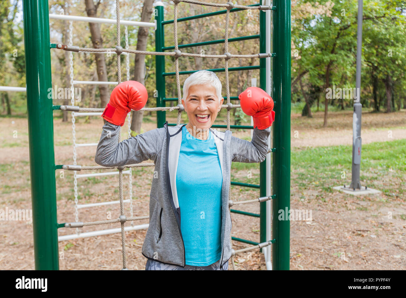Elderly boxing glove hi-res stock photography and images - Alamy