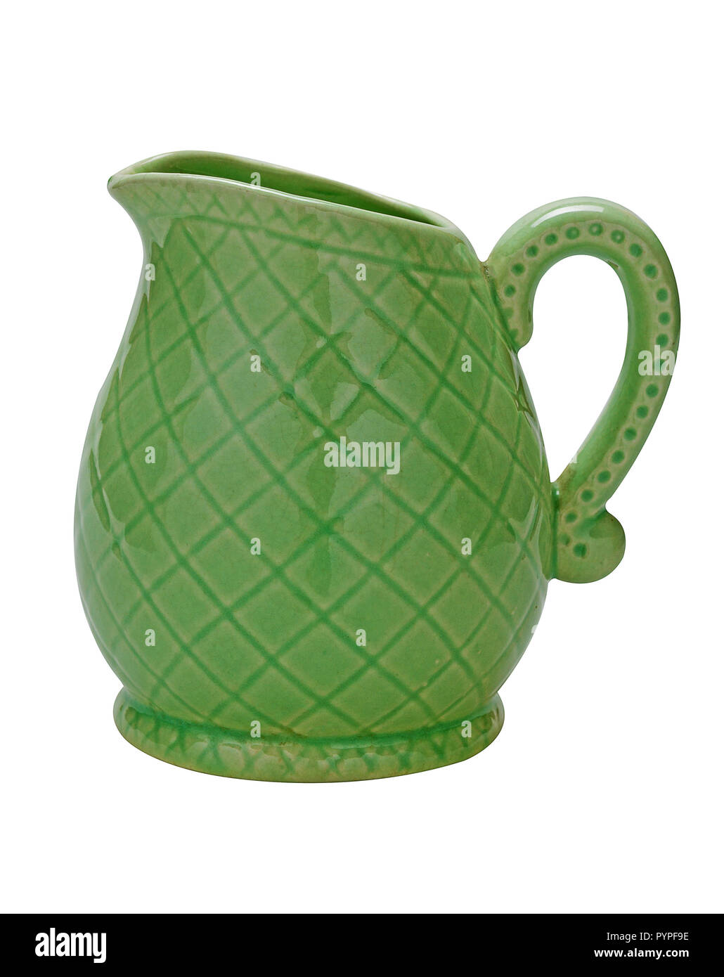 Isolate retro green jug on white background Stock Photo - Alamy