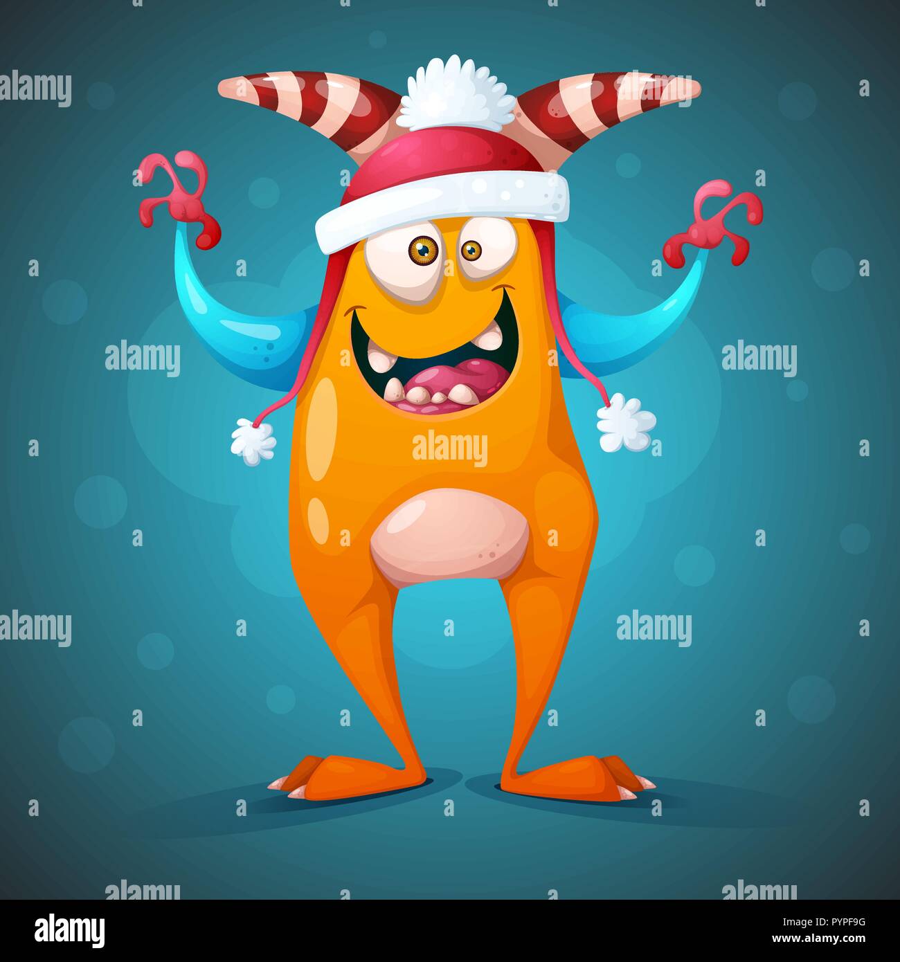 Cute, funny, crazy winter monster Stock Vector Image & Art - Alamy