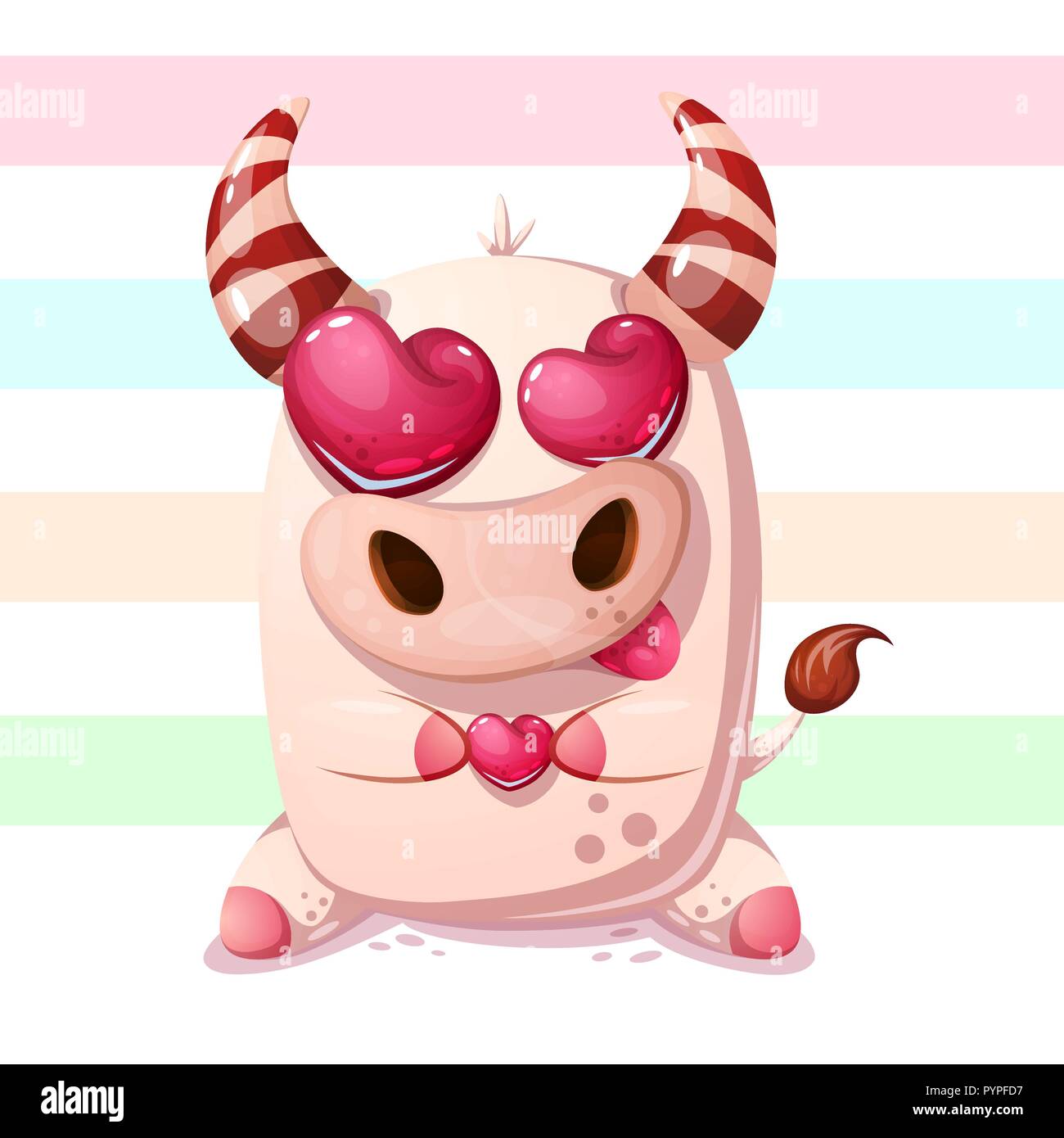 Cute, funny cow with heart Stock Vector Image & Art - Alamy