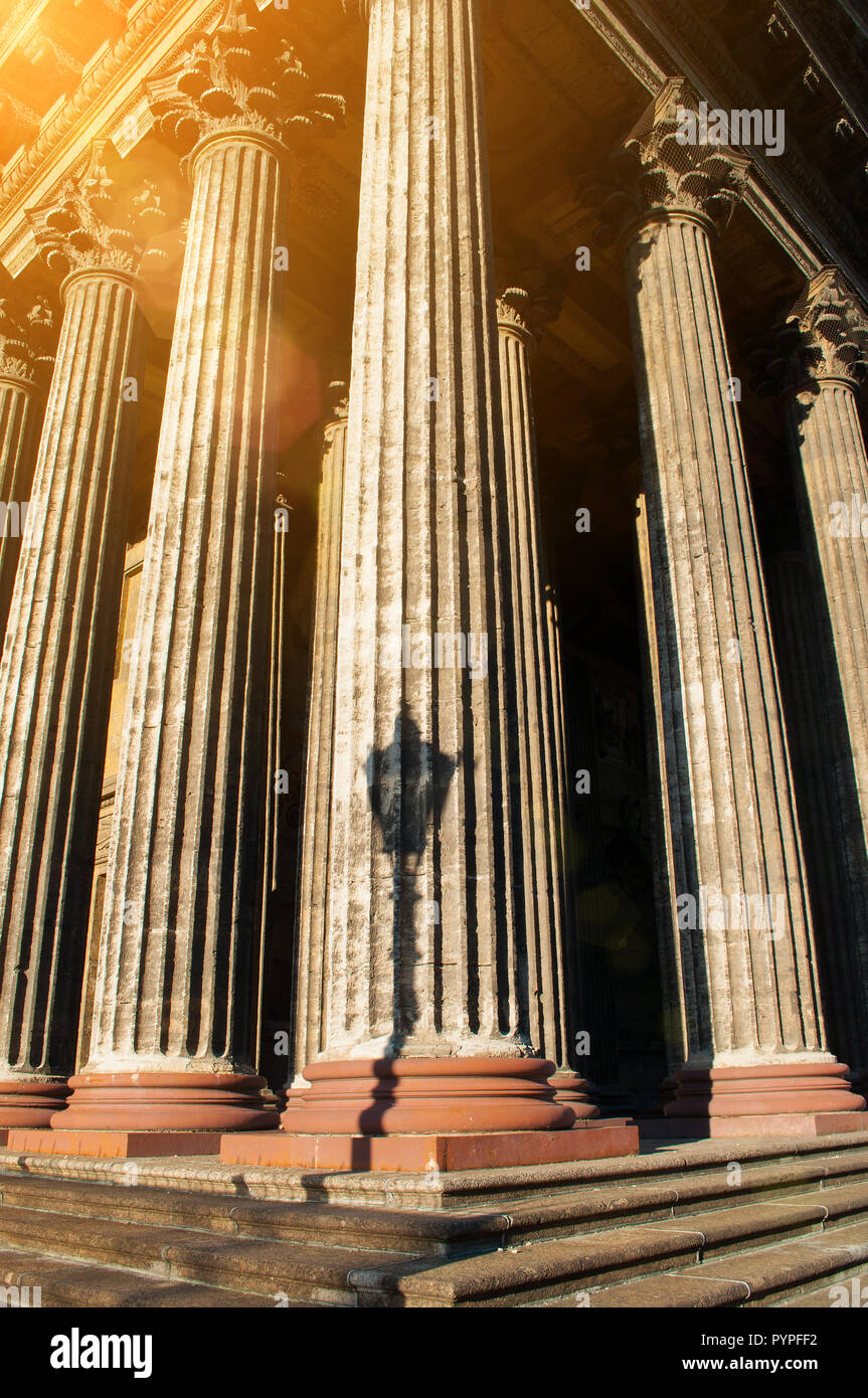 Kazan Cathedral colonnade in St Petersburg, Russia. St Petersburg architecture landmark Stock ...