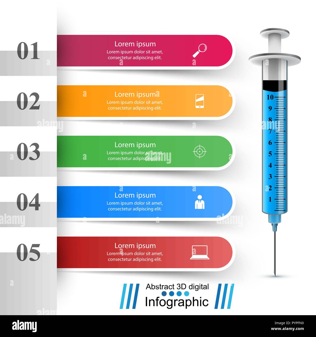 Health, syringe icon. 3D Medical infographic Stock Vector Image & Art ...