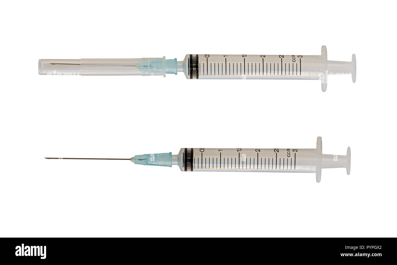 Isolate syringe or injection needle on white background, medical ...