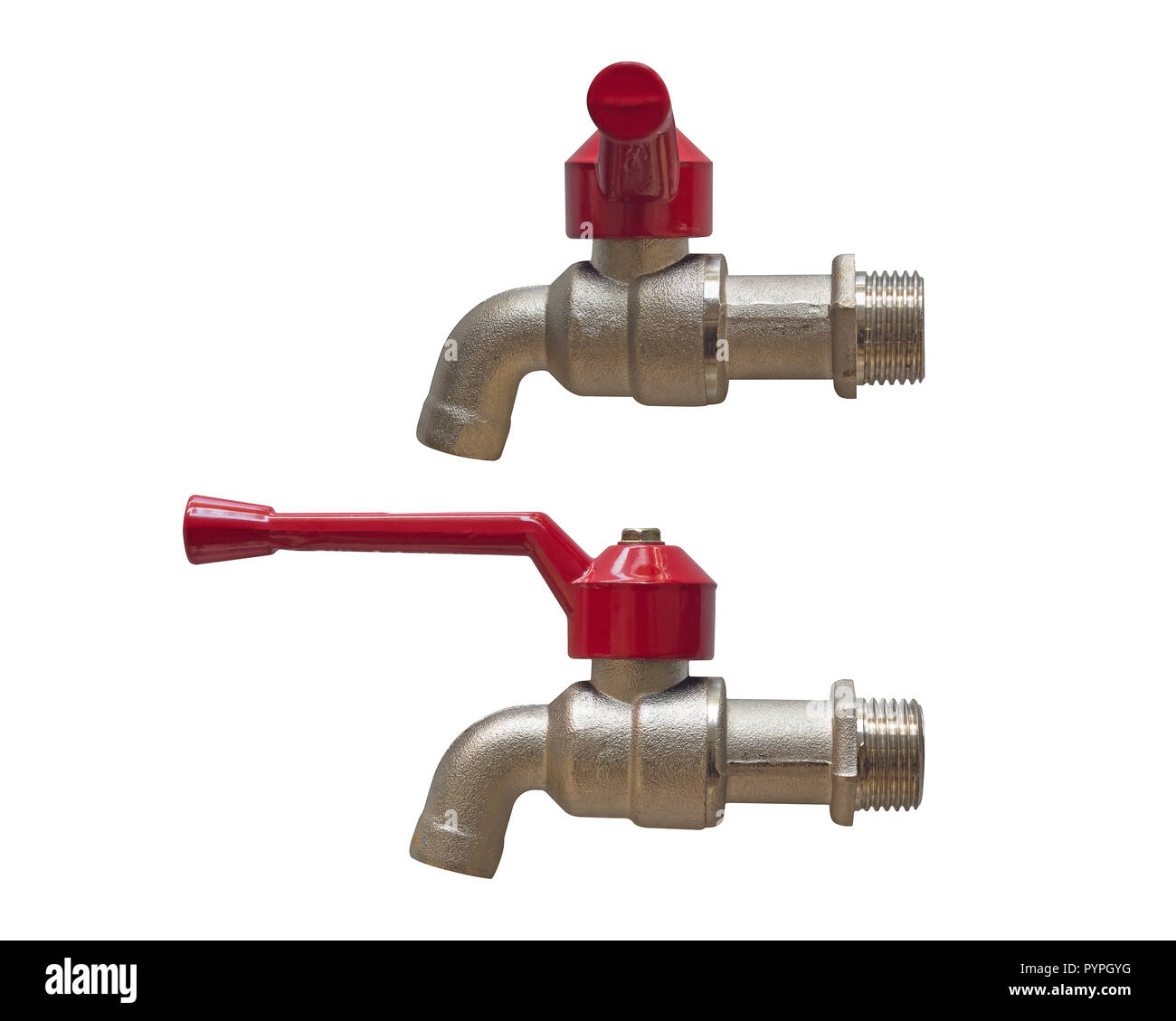 Isolate water tap, faucet on white background, pipe work concept Stock ...
