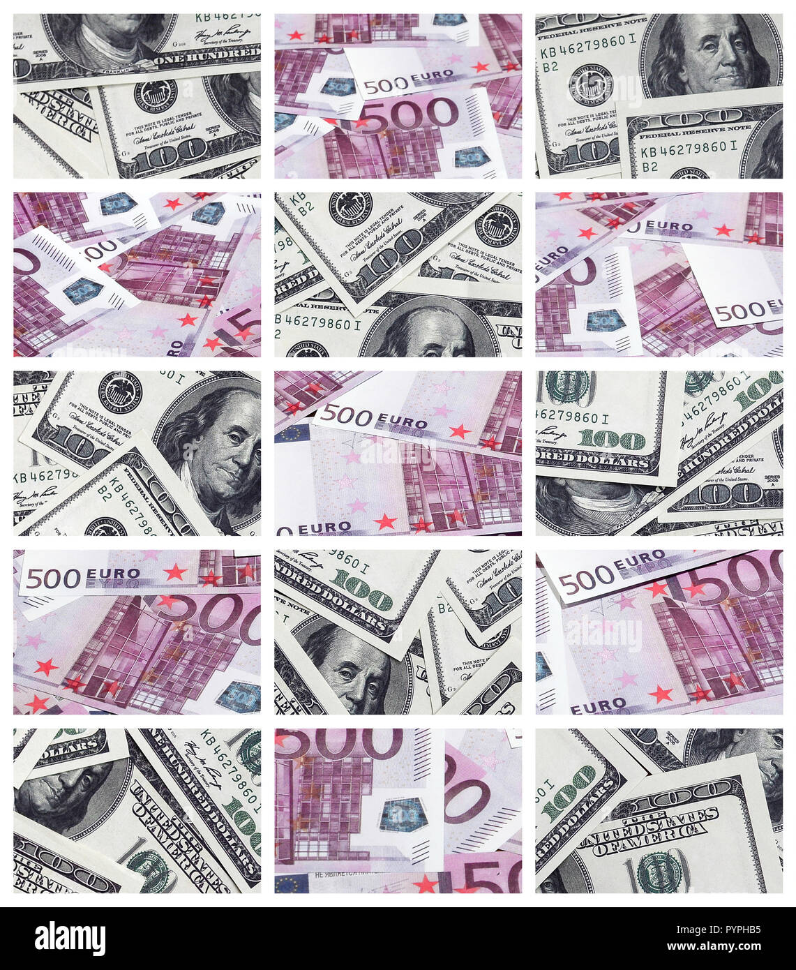 Dollar notes collage hi-res stock photography and images - Alamy