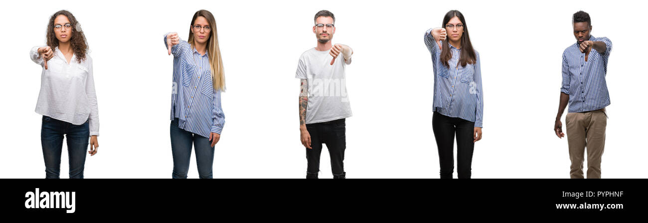 Group and team of young business people over isolated white background ...