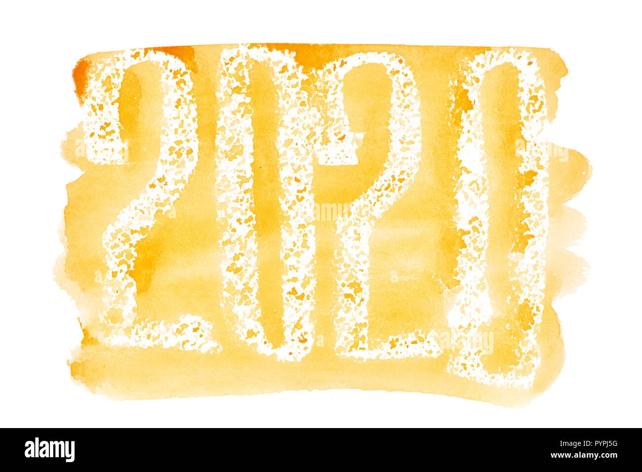 New year 2020 - hand drawn watercolor lettering Stock Photo - Alamy
