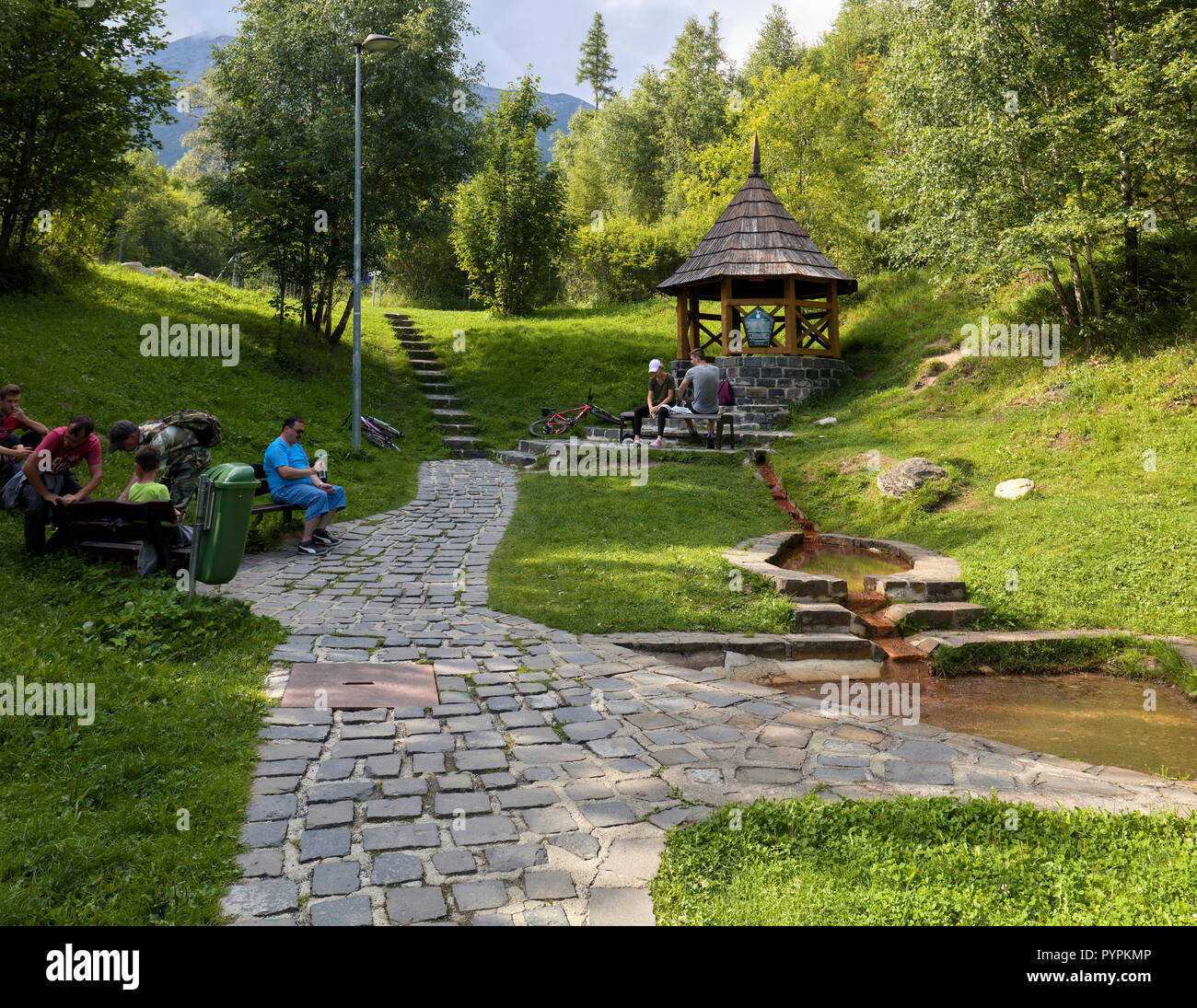 Spring of acidous natural mineral water in Stary Smokovec, High Tatrasr ...