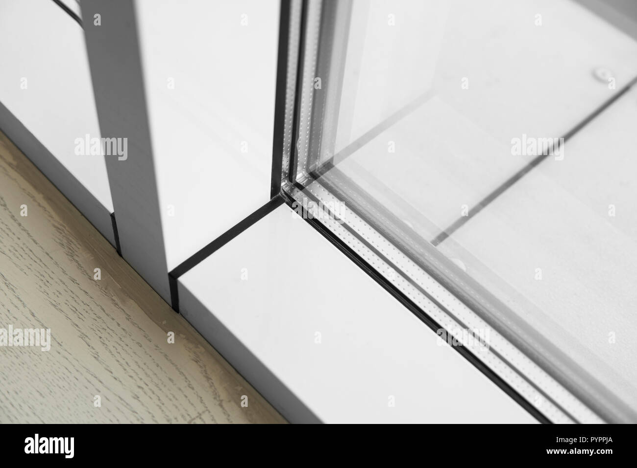 Detail of window made of PVC profiles Stock Photo - Alamy