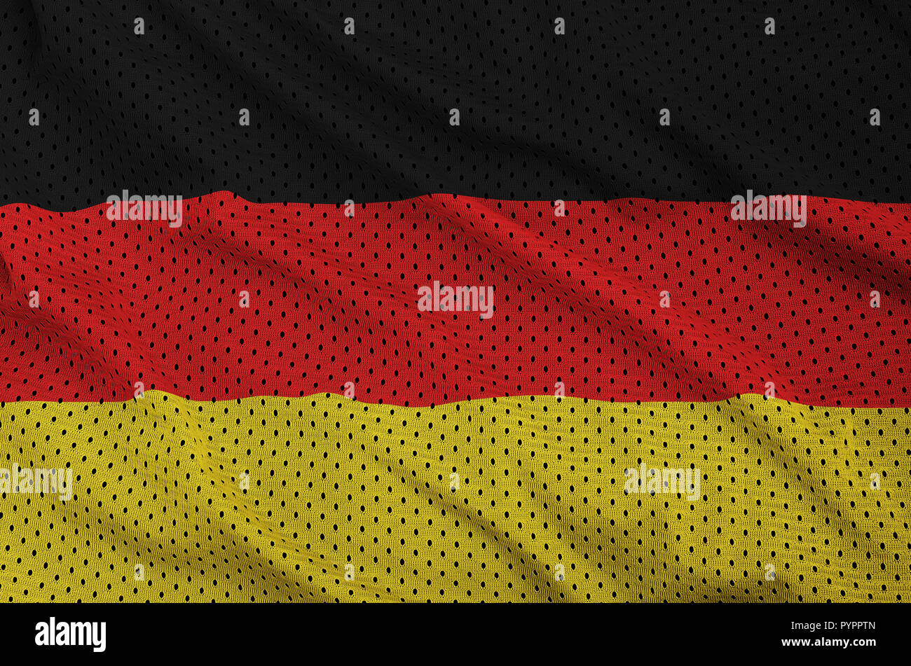 Germany flag printed on a polyester nylon sportswear mesh fabric with ...