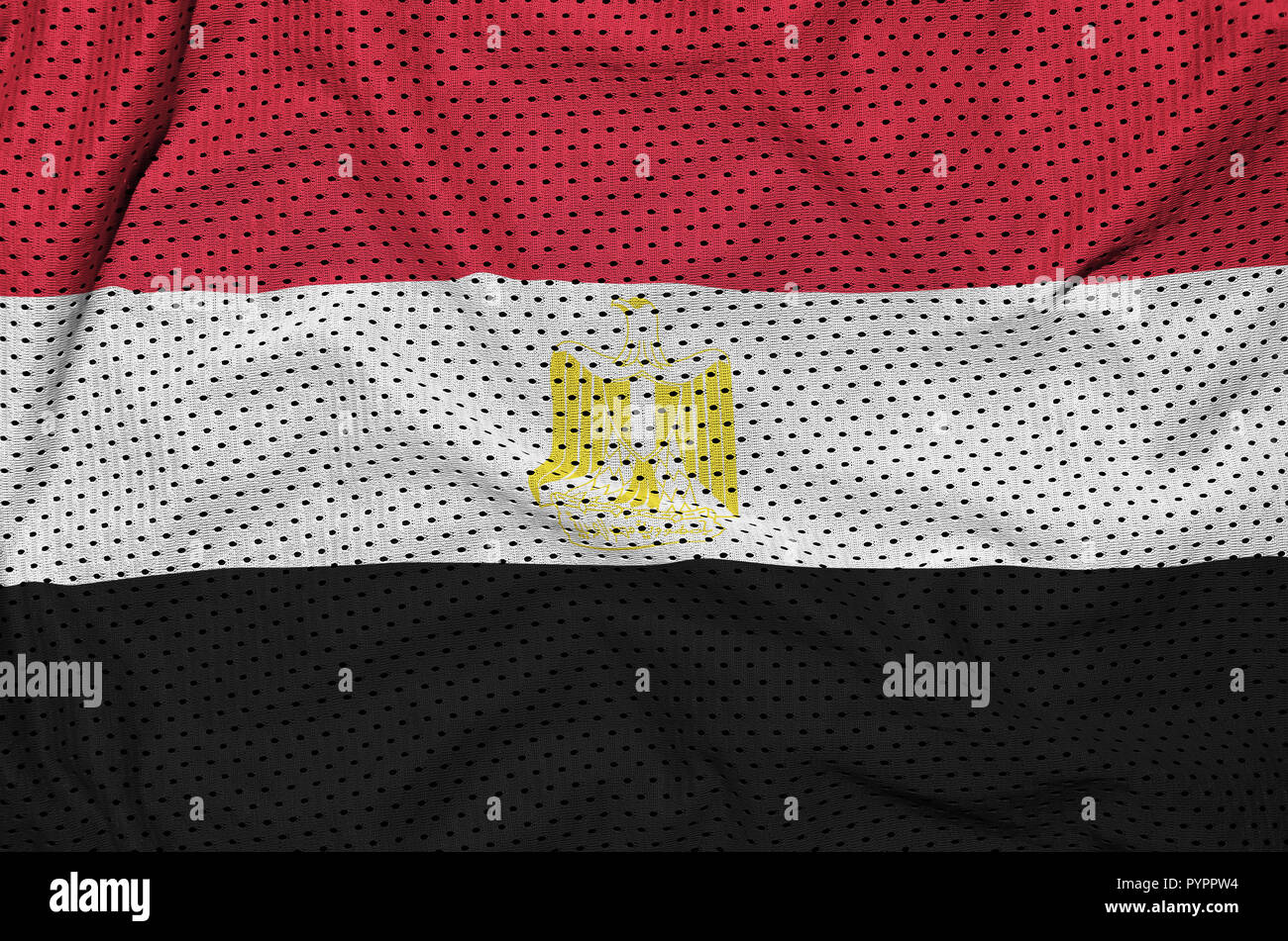 Egypt flag printed on a polyester nylon sportswear mesh fabric with ...