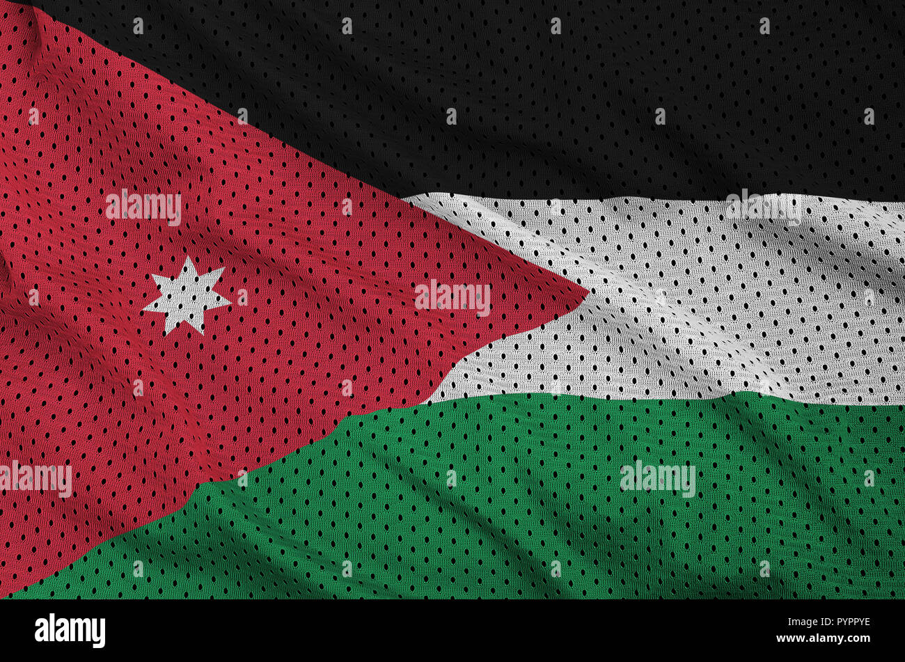Jordan flag printed on a polyester nylon sportswear mesh fabric with ...