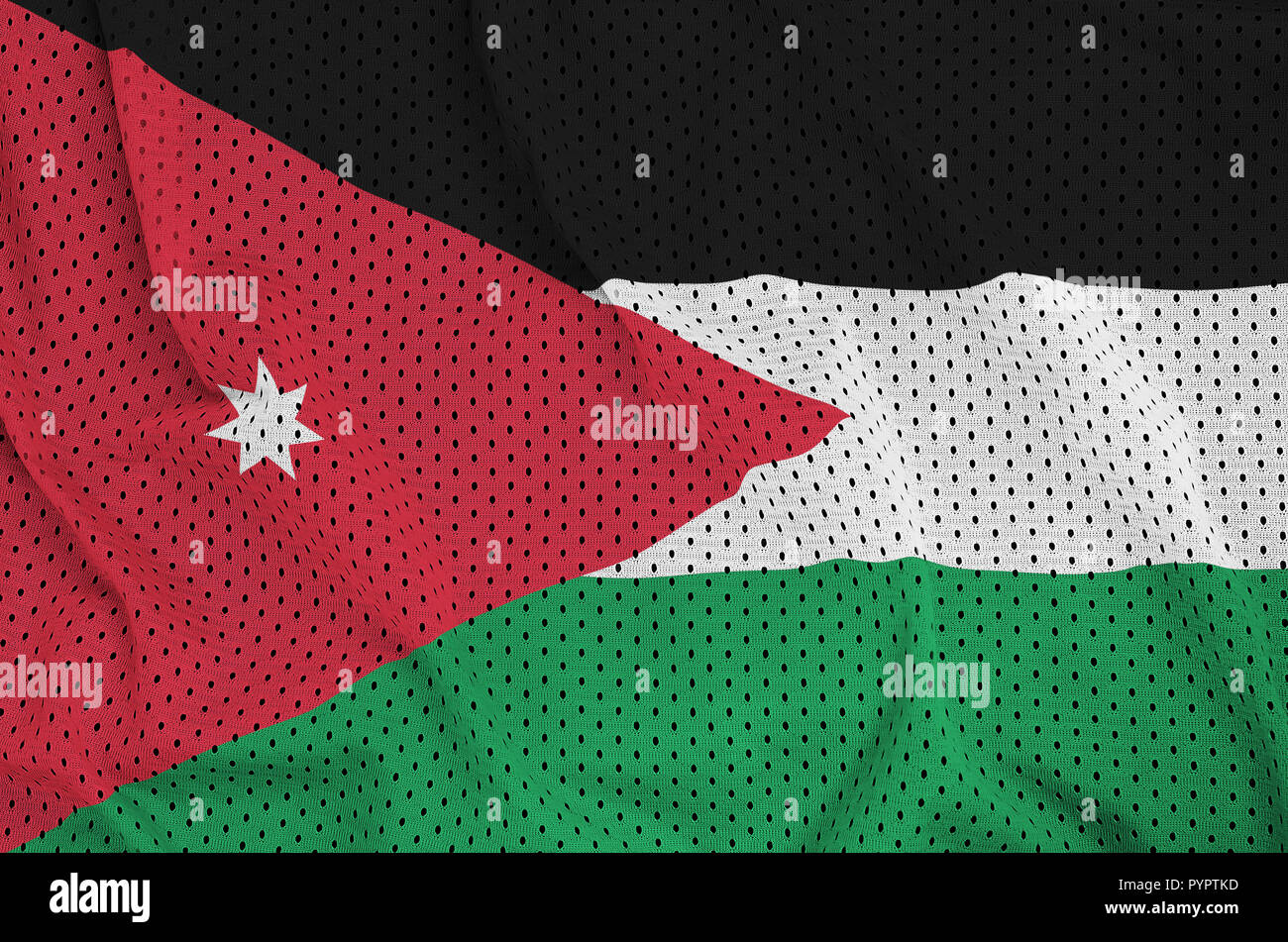 Jordan flag printed on a polyester nylon sportswear mesh fabric with ...