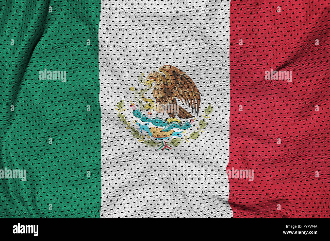 Mexico flag printed on a polyester nylon sportswear mesh fabric with ...