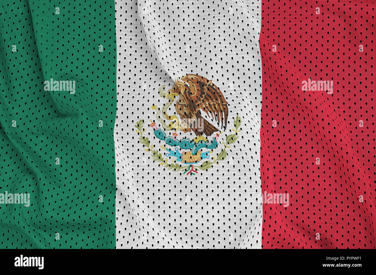 Mexico flag printed on a polyester nylon sportswear mesh fabric with ...