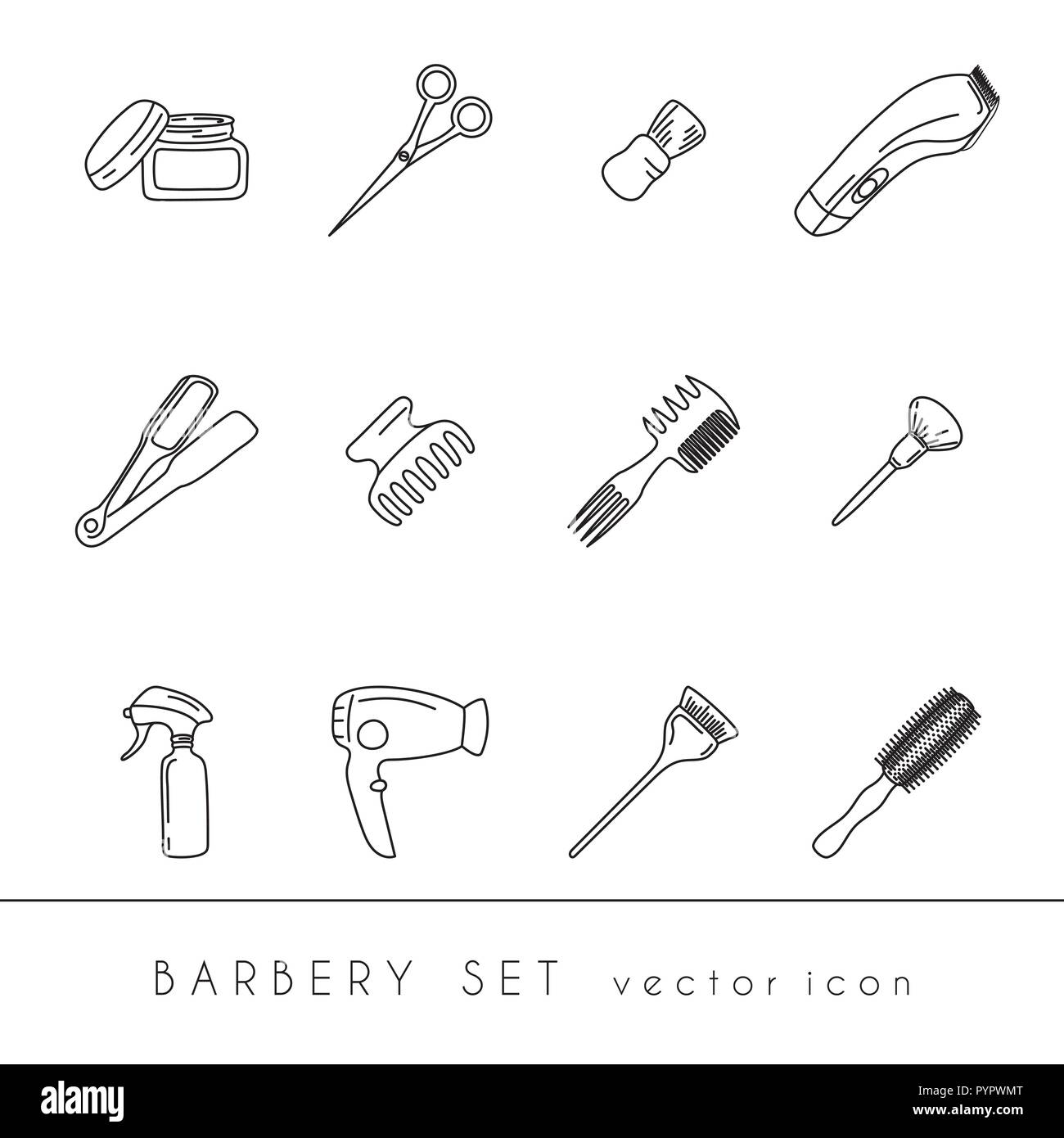 Barber tools logo Black and White Stock Photos & Images - Alamy