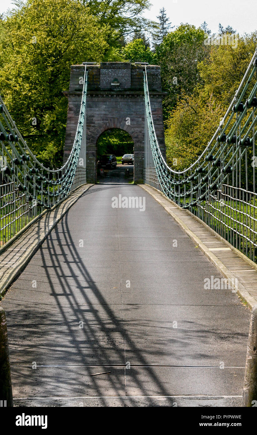 The Union Suspension Bridge over the River Tweed linking the English ...