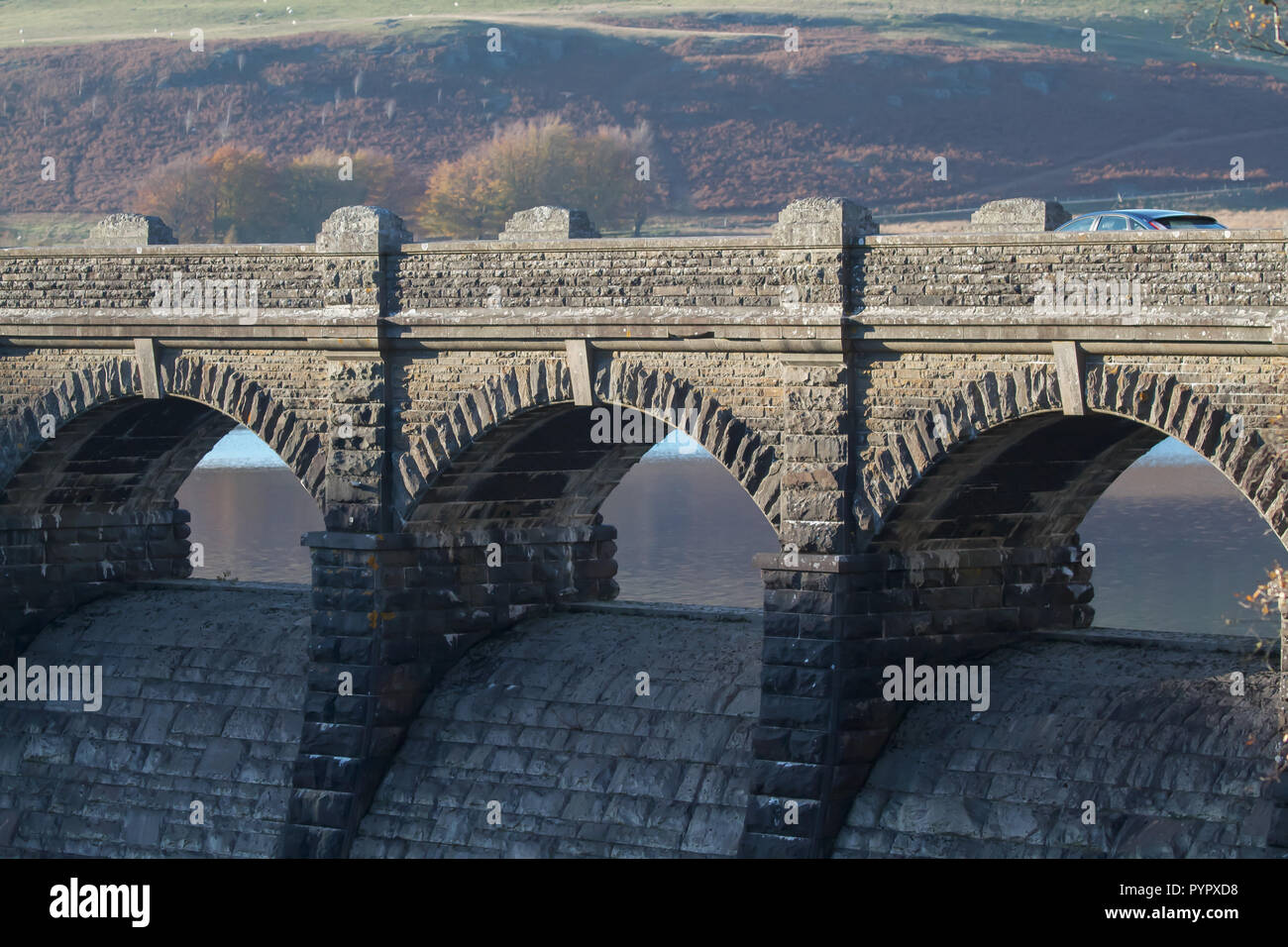 Craig Coch Dam in the Elan Valley, Wales on a sunny afternoon Stock ...