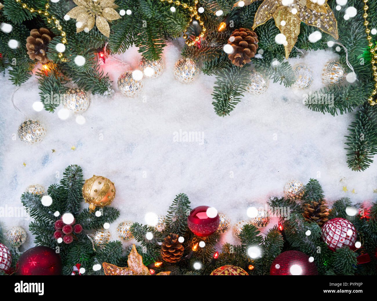 Christmas scene with snow Stock Photo - Alamy